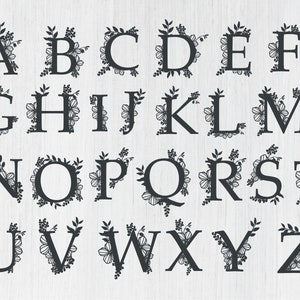 Botanical Floral Alphabet SVG Bundle SVG Letters With - Etsy Canada