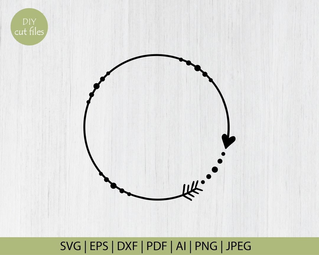 Arrow Monogram Frame SVG File Arrow Heart Monogram Cute - Etsy