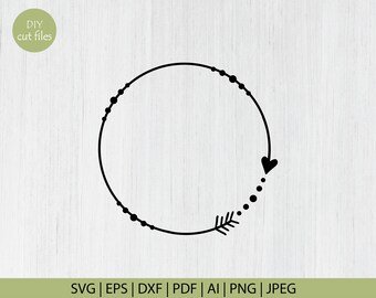 Arrow Monogram Frames SVG Files Cute Monogram Frame SVG Arrow and Dot ...
