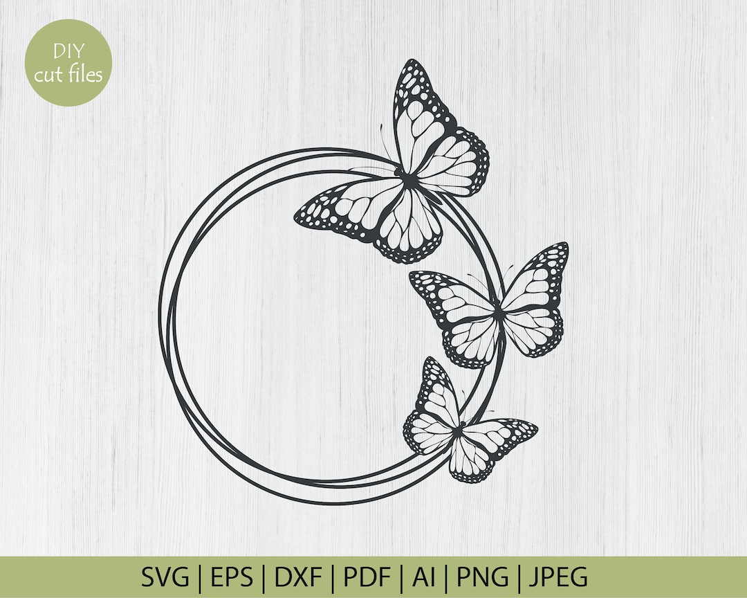Butterfly Monogram Frame Butterfly Circle Monogram Frames - Etsy