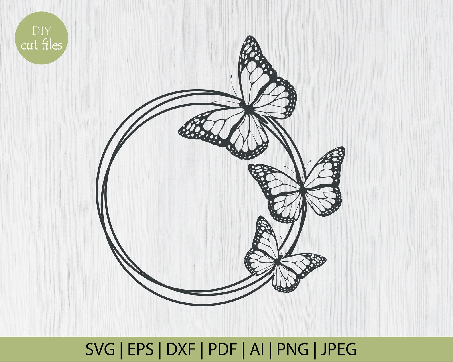 Butterfly Monogram Frame Butterfly Circle Monogram Frames - Etsy