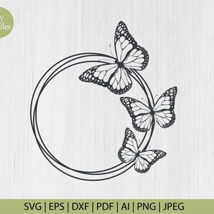 Butterfly Monogram Frame Butterfly Circle Monogram Frames | Etsy