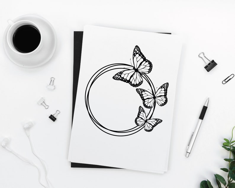 Butterfly Monogram Frame Butterfly Circle Monogram Frames | Etsy