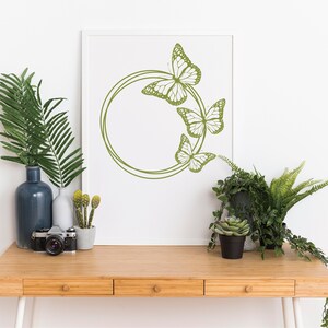 Butterfly Monogram Frame Butterfly Circle Monogram Frames | Etsy