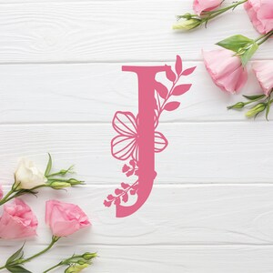 Botanical Floral Letter J Split Monogram SVG, Split Monogram SVG ...