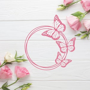 Butterfly Monogram Frame Butterfly Circle Monogram Frames | Etsy