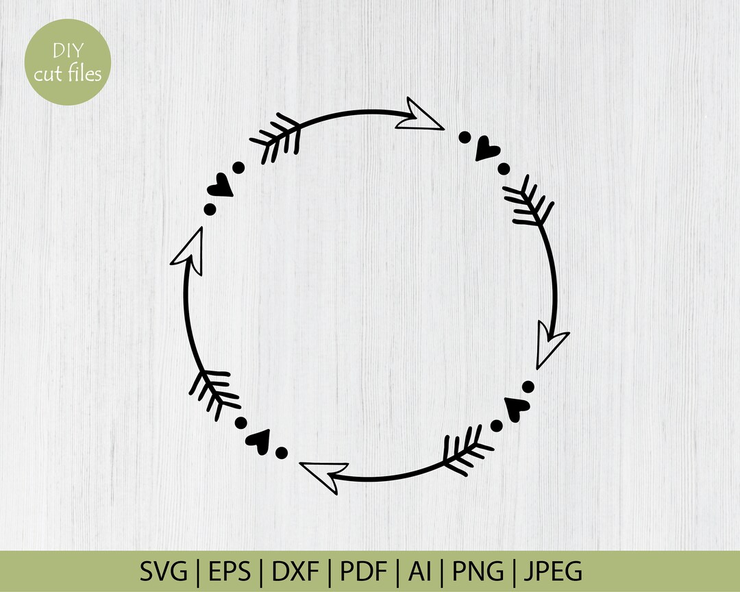 Arrow Monogram Frame SVG File Arrow Heart Monogram Cute - Etsy Canada