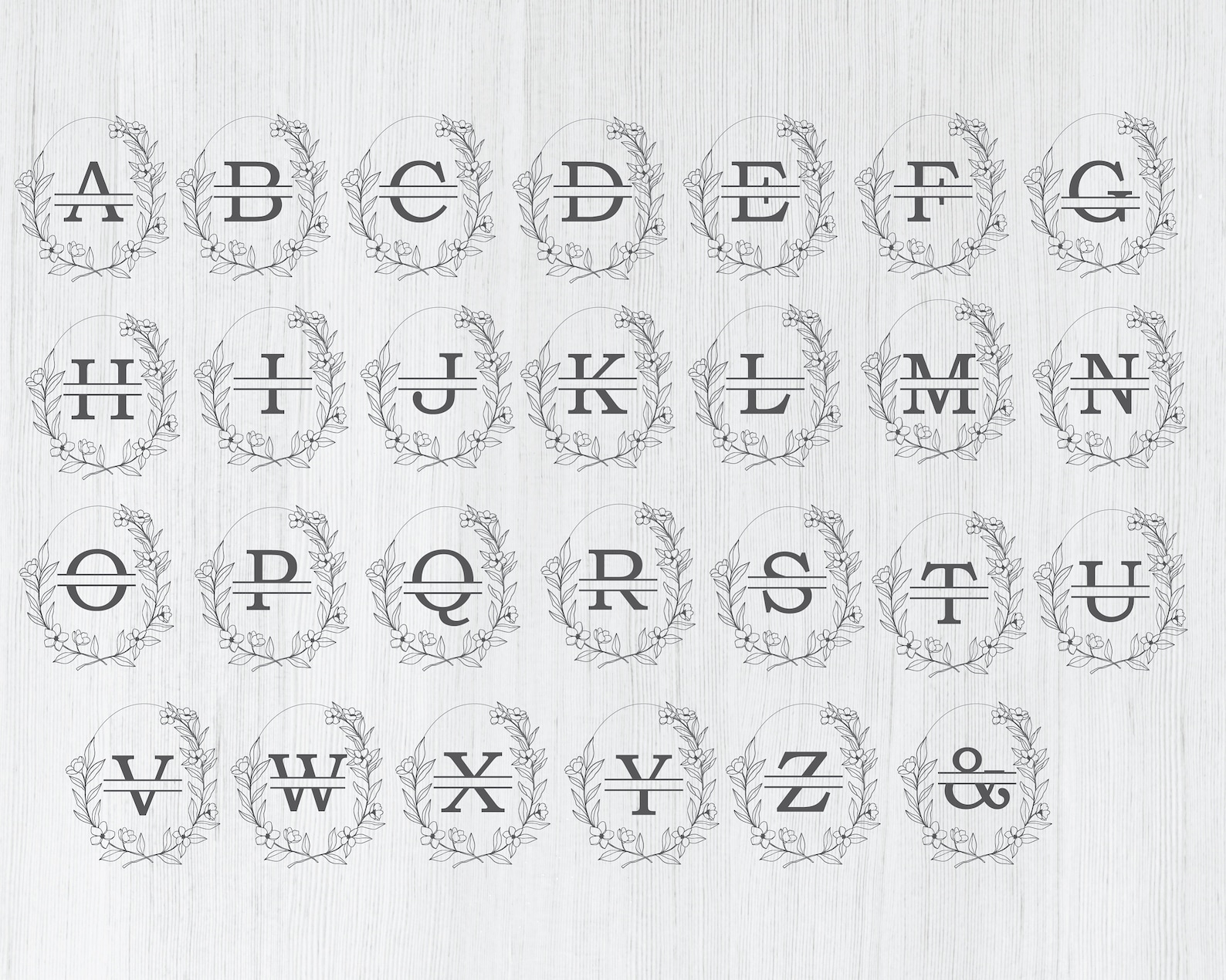 Alphabet Monogram SVG Bundle 5 Monogram Alphabets Monogram - Etsy