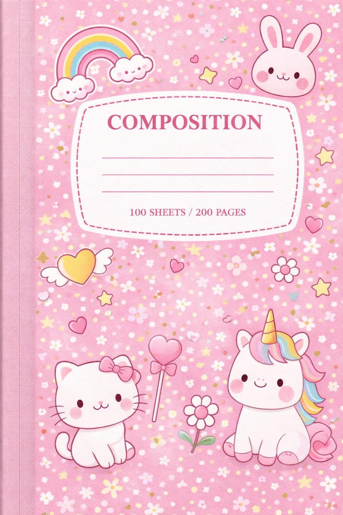 Cute Printable Notebook | Kawaii Lined Journal for Kids, Teens & School ...