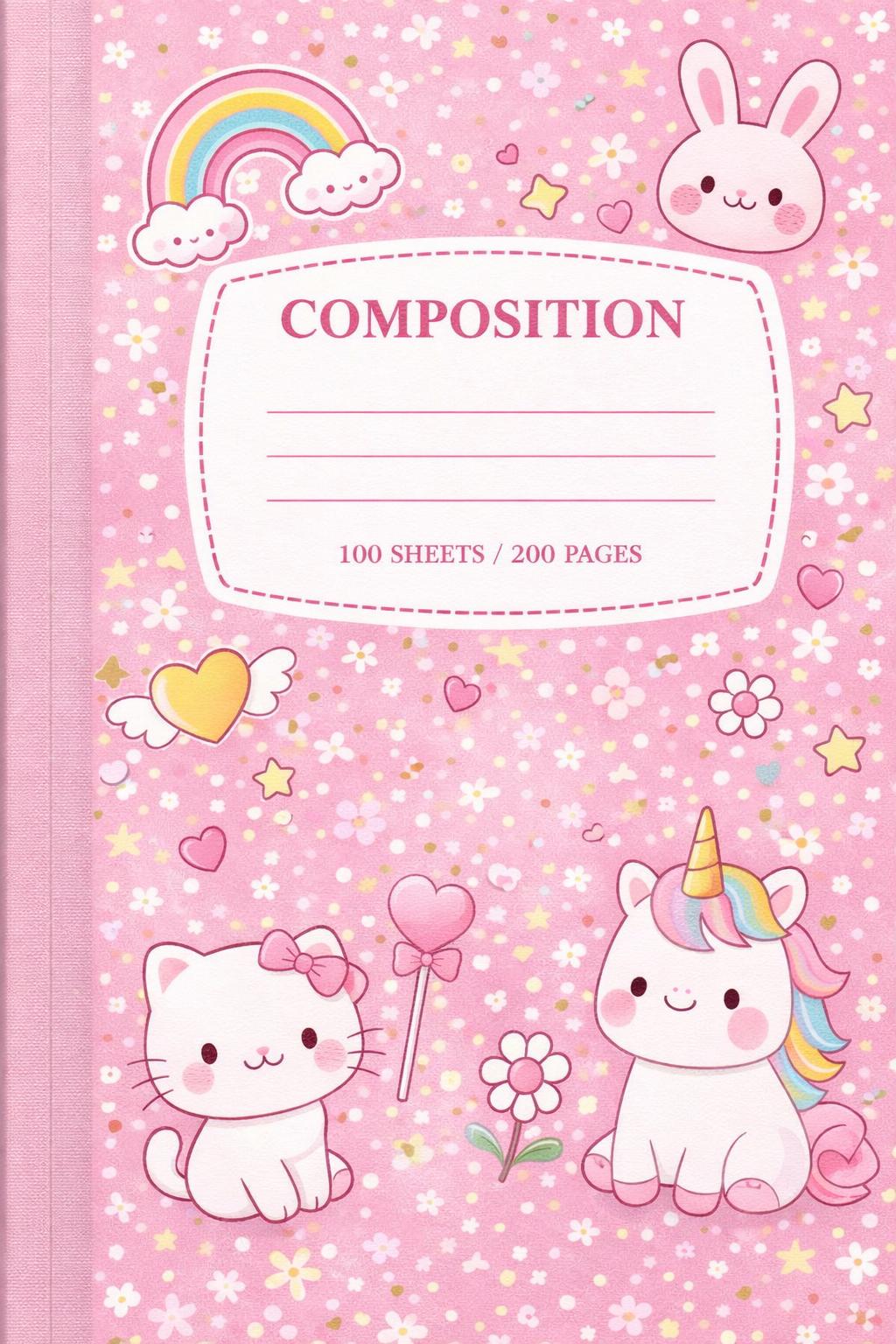 Cute Printable Notebook | Kawaii Lined Journal for Kids, Teens & School ...