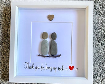 Thank You for Being My Rock Pebble Art Frame friends Love Family - Etsy UK