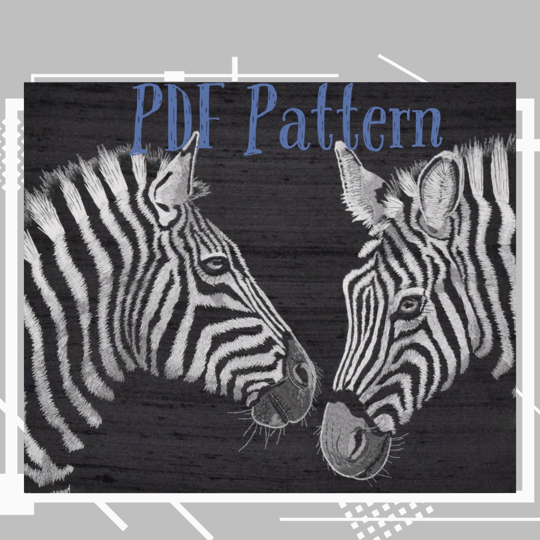 Zebra Embroidery PDF Digital Booklet, "colorblind". Hand Embroidery PDF ...