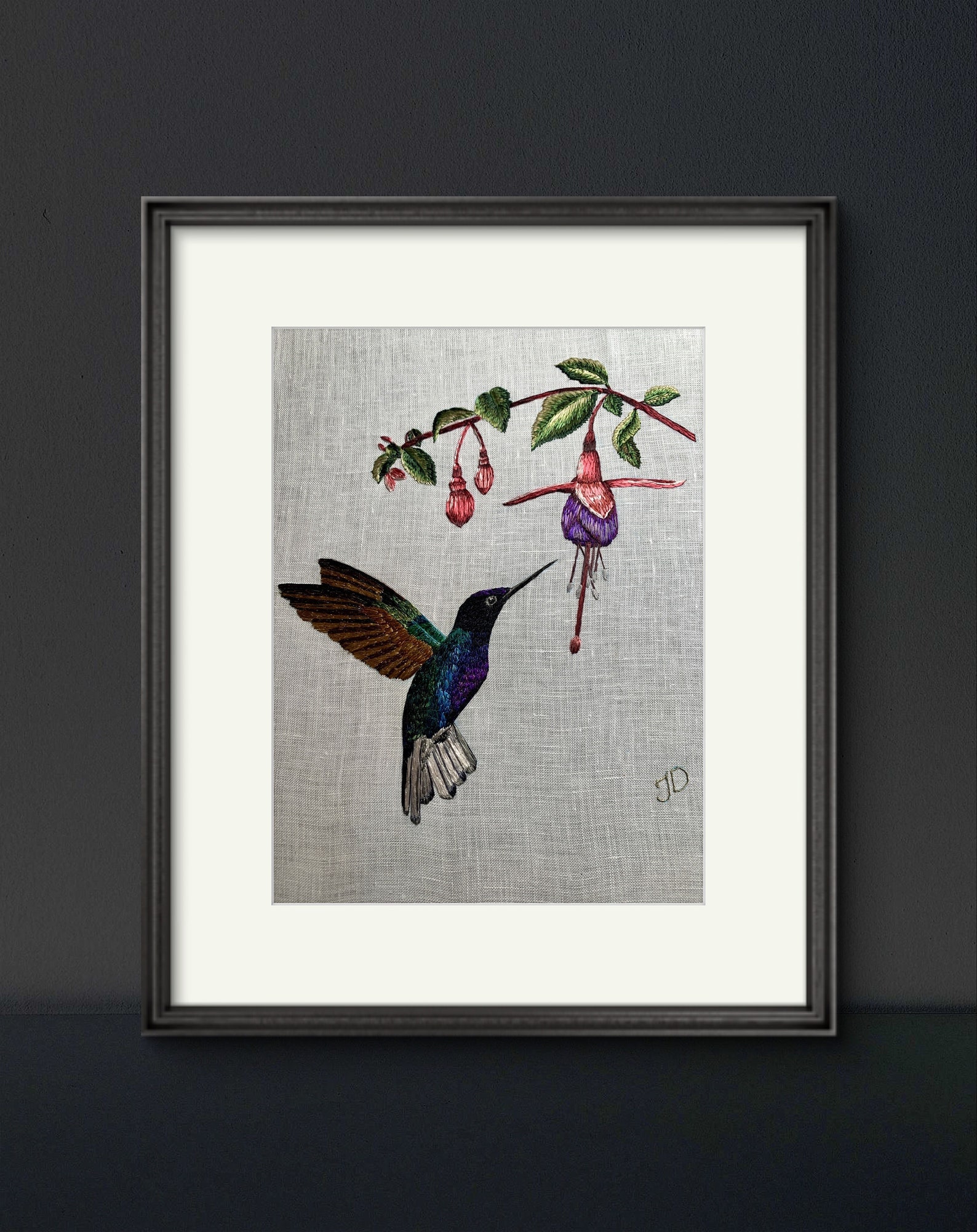 Hummingbird Hand Embroidered Artwork - Etsy