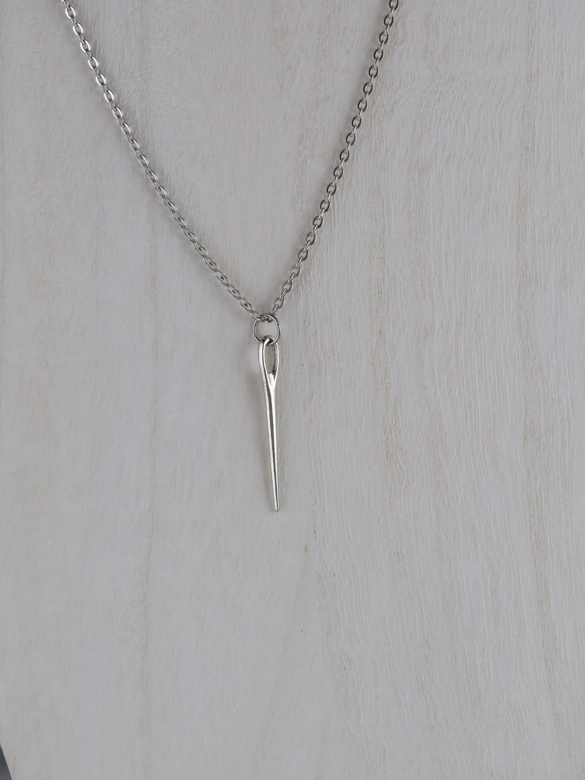 Silver Needle Necklace, Embroidery Necklace, Sewing Jewelry - Etsy