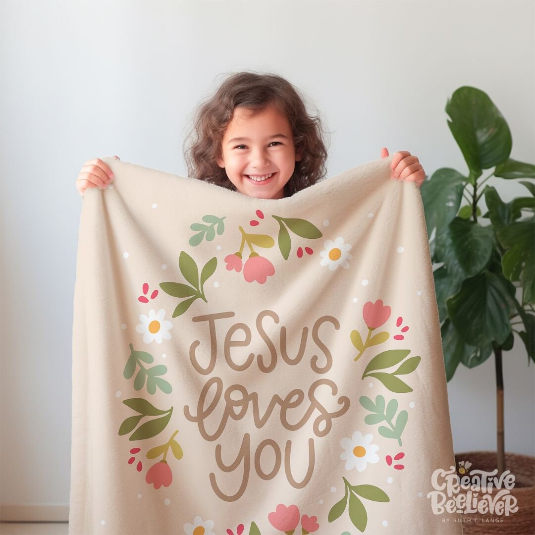 Jesus Loves You Velveteen Plush Blanket 30x40", 50x60", 60x80 ...