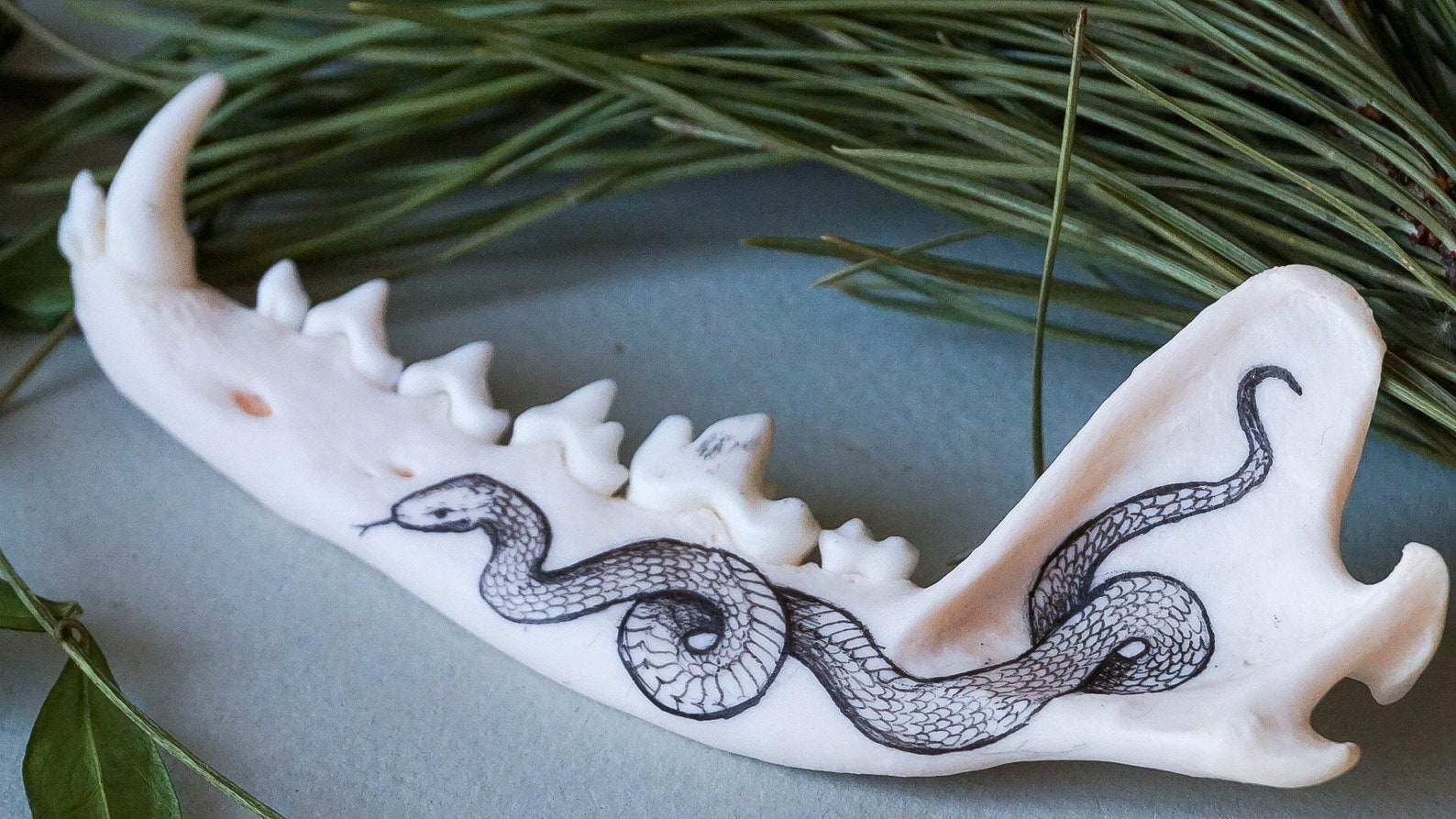 Hand-painted Red Fox Jaw - Etsy