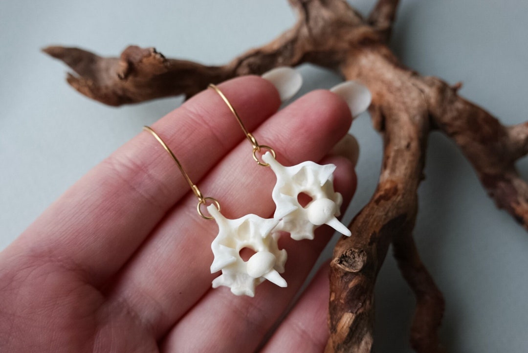 Elegance Snake Vertebra Earrings, Snake Jewelry, Bone Earring - Etsy