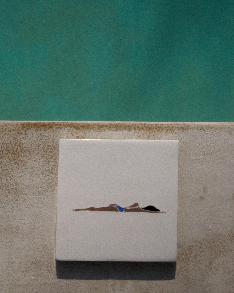 Hand Painted Ceramic Wall Tiles Sunbathing "pampelonne" Design - Etsy UK