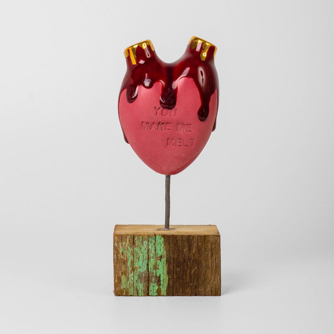 Handmade Porcelain Anatomical Heart Sculpture, "you Make Me Melt ...