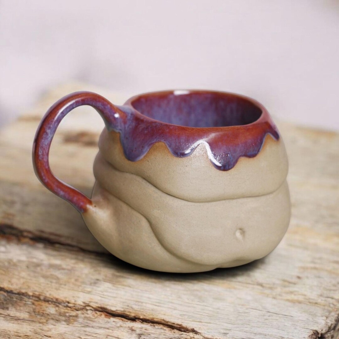 Pre Order Purple Woman Butt Stoneware Mug, Funny Fat Mug, Handmade Butt ...
