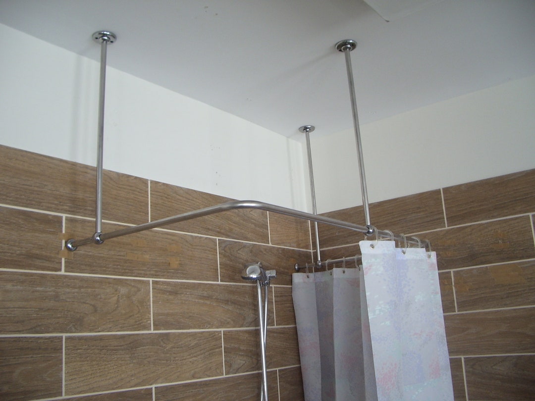 U Shaped Shower Curtain Rod for Bathroom, Fitting and Dressing Room for ...