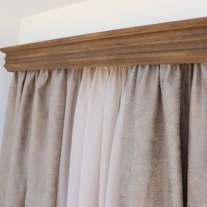 Double Window Cornice & Rail Wooden Window Valance With Rail | Etsy ...