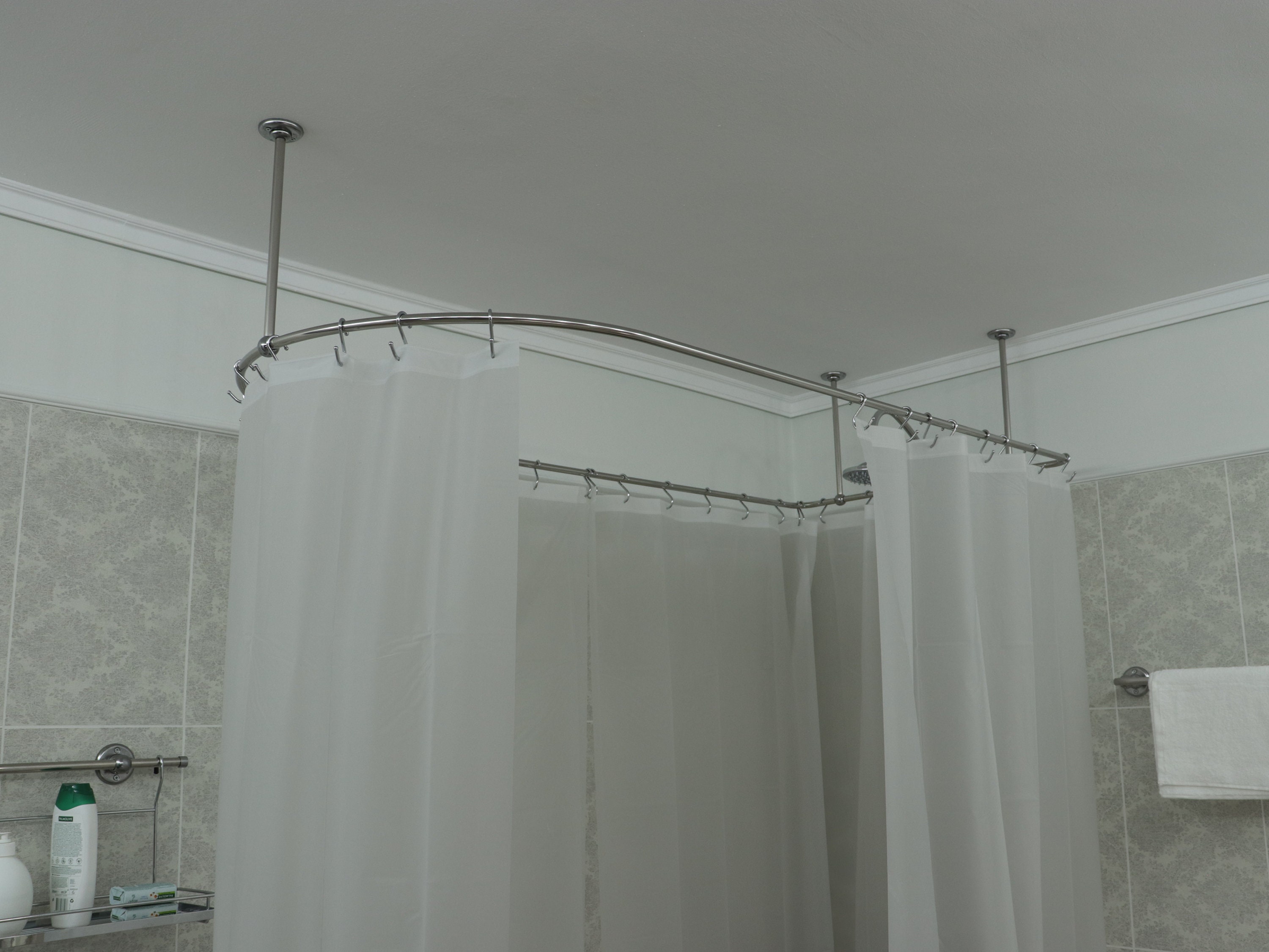 Semi Oval & Square Shaped 360 Degrees Shower Curtain Rod for Bathroom ...