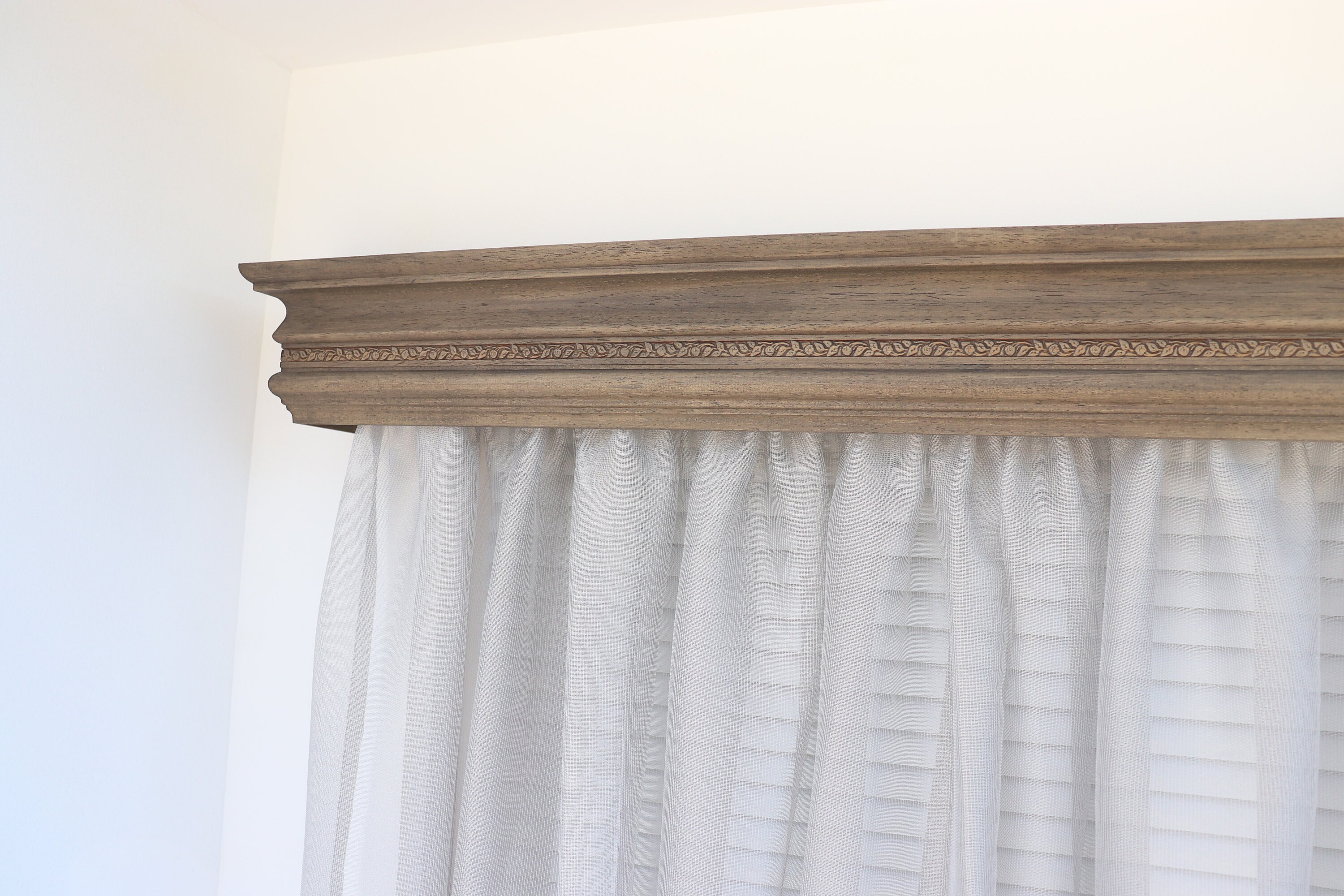 Single Window Cornice & Rail Wooden Window Valance with Rail | Etsy