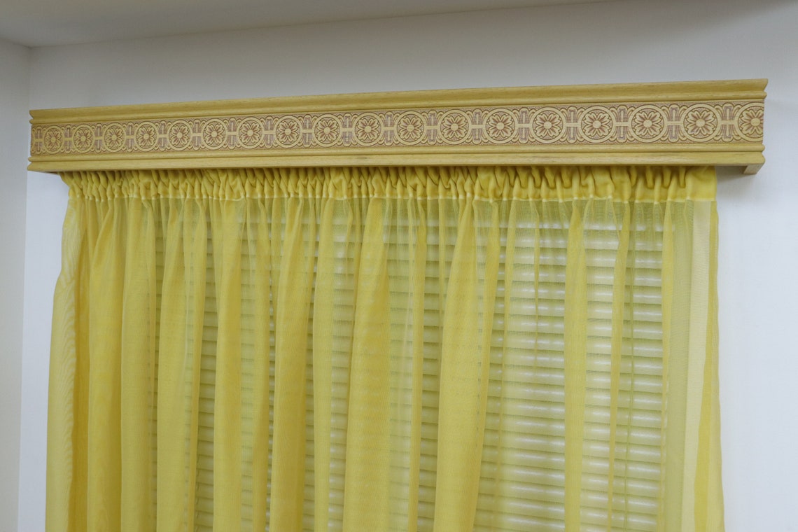 Single Window Cornice & Rail, Wooden Window Valance With Rail Mod.1 ...