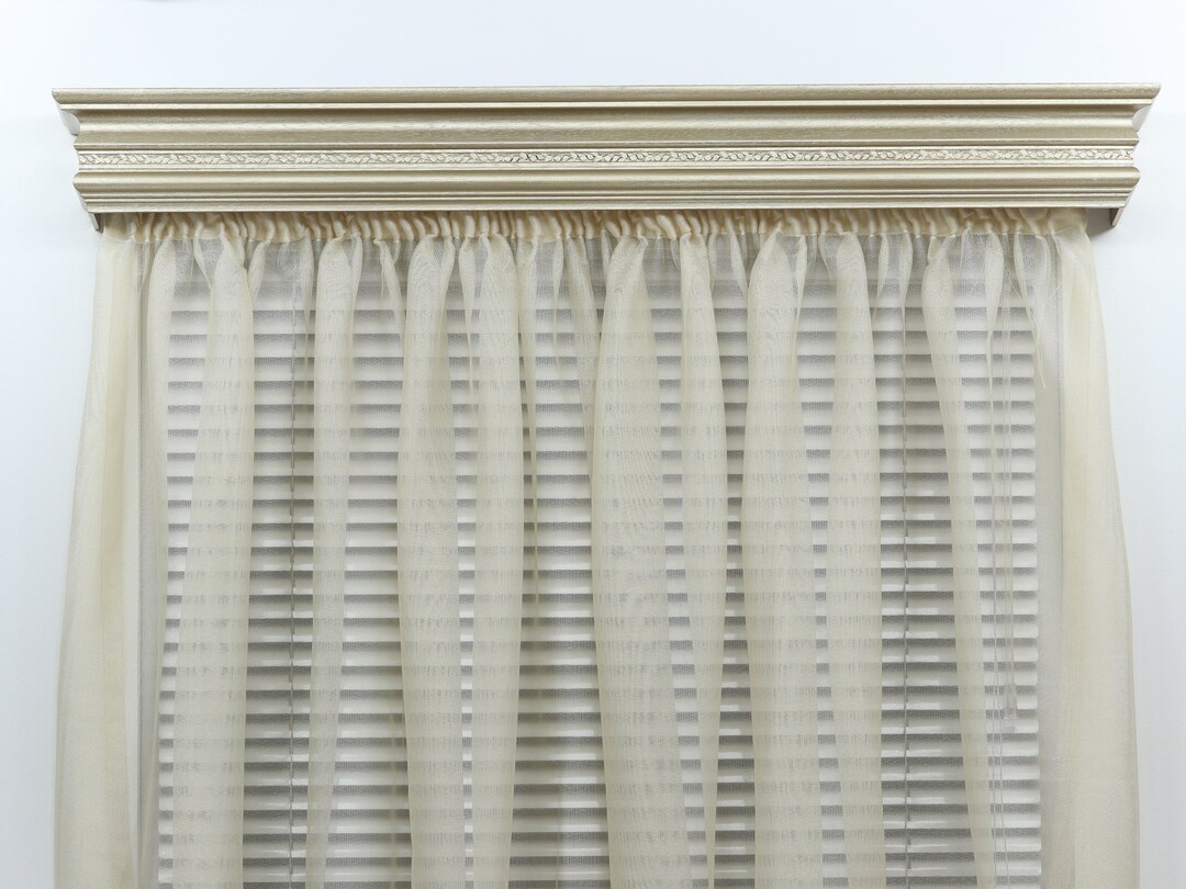 Single Window Cornice & Rail, Wooden Window Valance With Rail ...