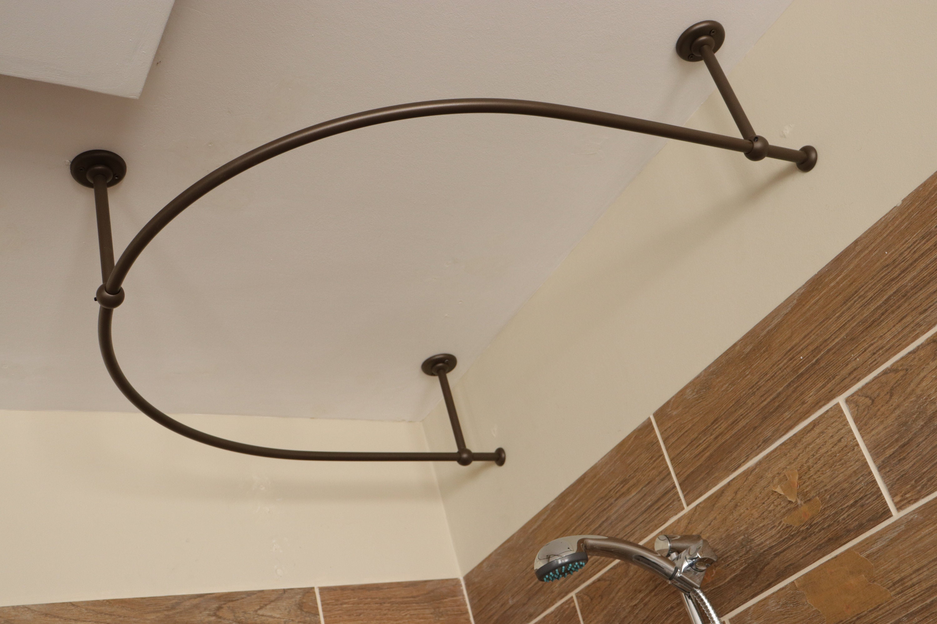 U-shaped Oval 180 Degrees Shower Curtain Rod for Bathroom, Fitting and ...