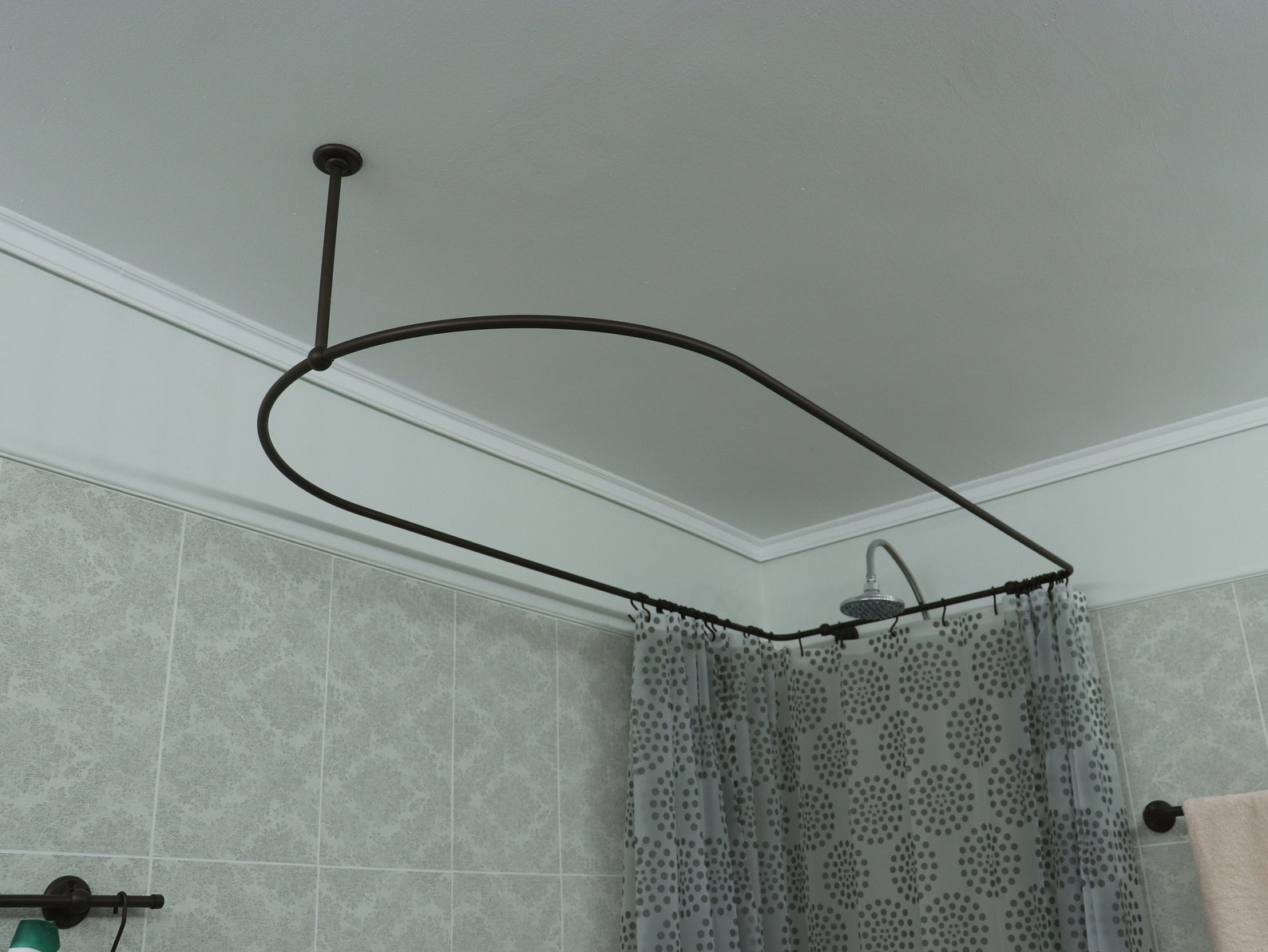 Semi Oval & Square Shaped 360 Degrees Shower Curtain Rod for Bathroom ...
