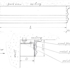 Window Valance, Cornice Board, Pelmet Box- Wooden Mod. 7- Leaf Line ...