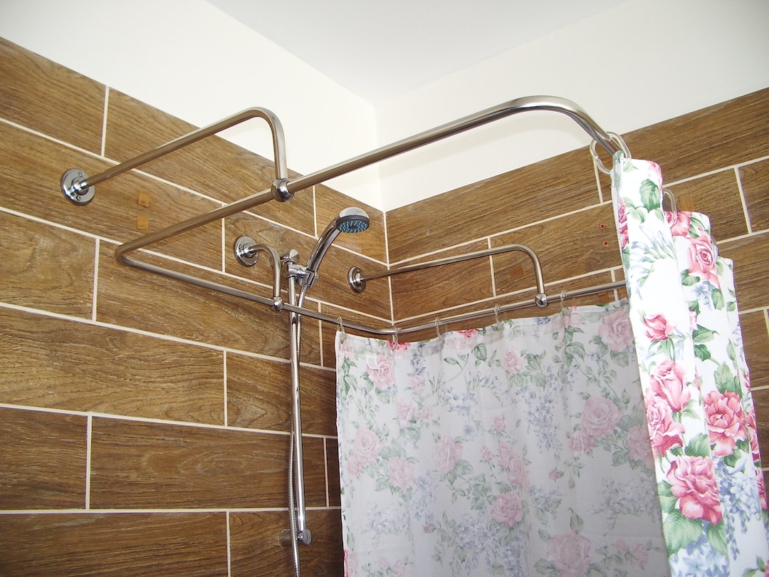 Square Shaped 360 Degrees Shower Curtain Rod for Bathroom, Fitting and ...