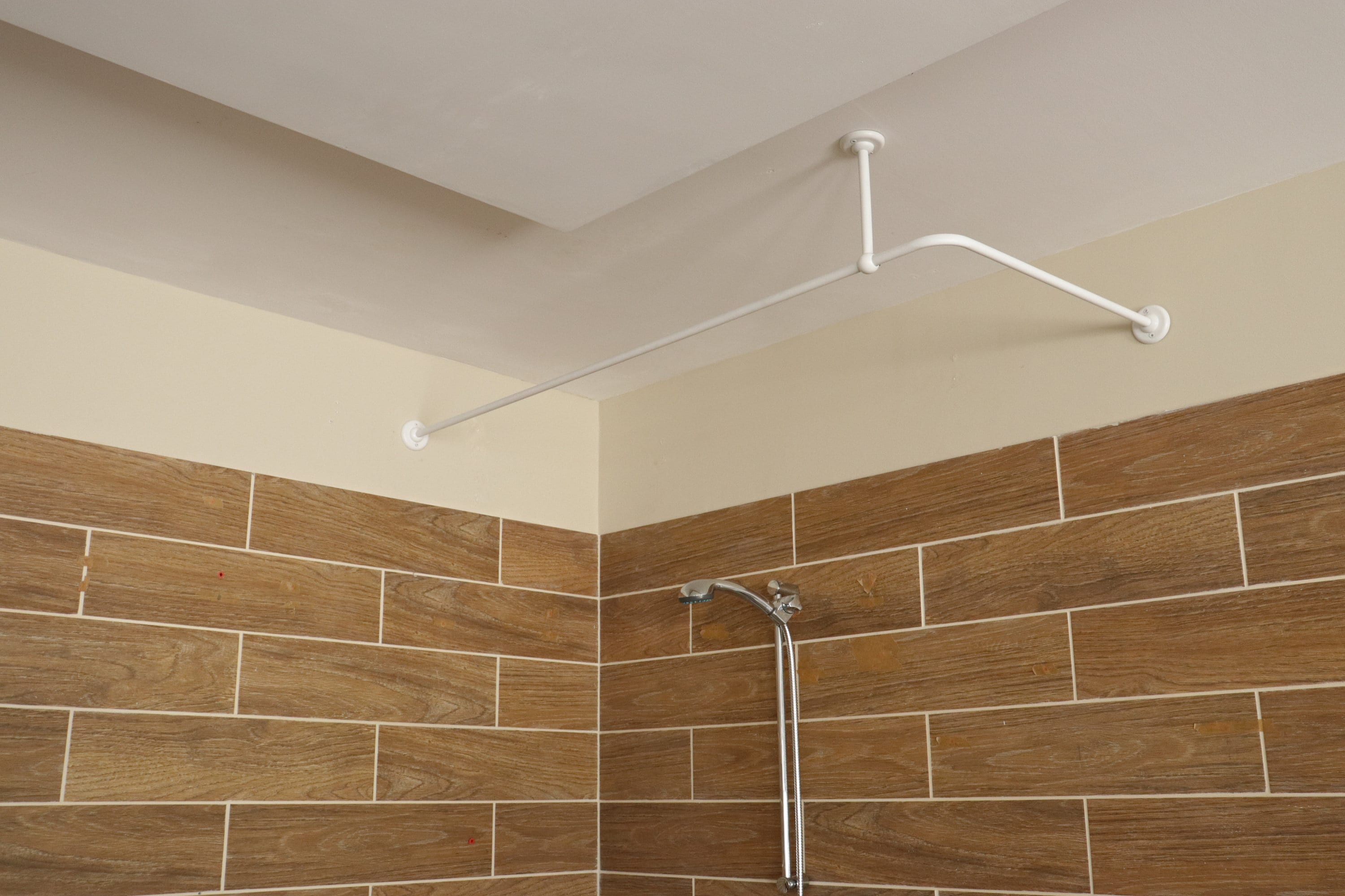 L- Shaped Corner Shower Curtain Rod for Bathroom, Fitting and Dressing ...