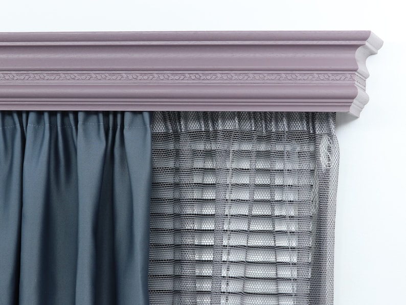 Double Window Cornice & Rail Wooden Window Valance With Rail - Etsy