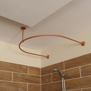 U- Shaped Oval 180 Degrees Shower Curtain Rod for Bathroom, Fitting and ...