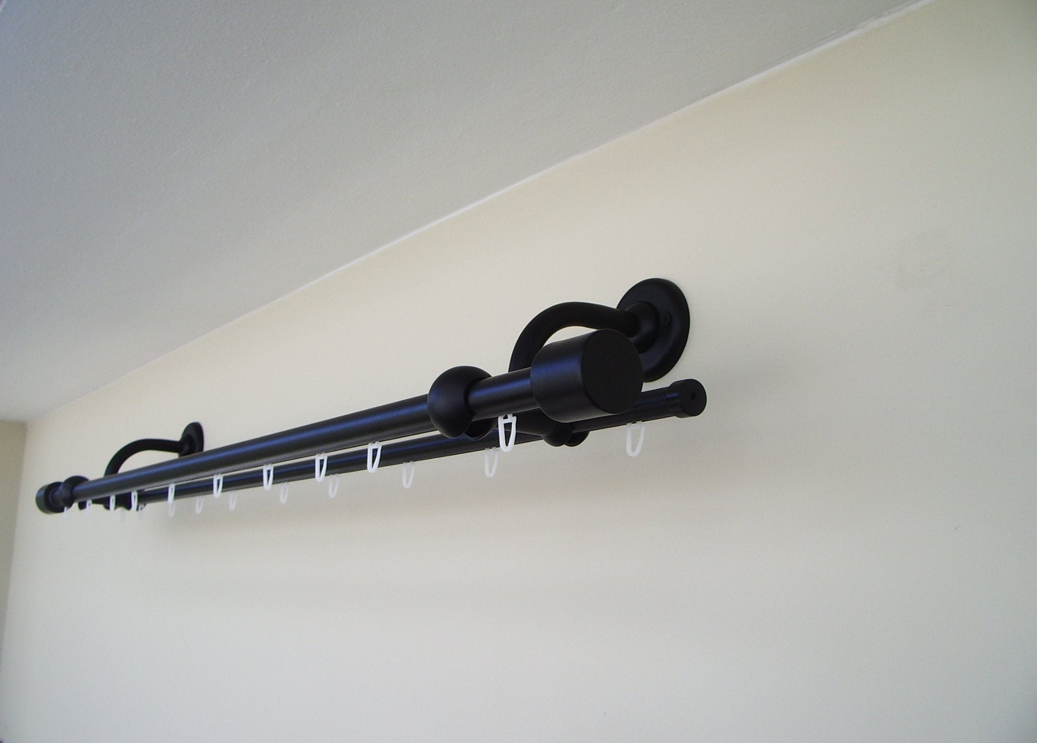 Double Curtain Rail With Different Pipes for Window With - Etsy