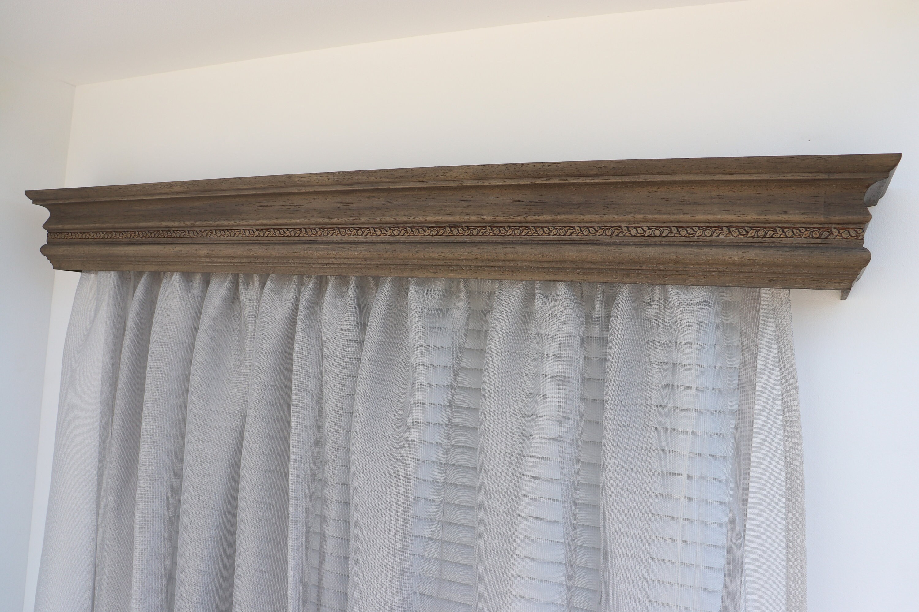Single Window Cornice & Rail Wooden Window Valance with Rail | Etsy