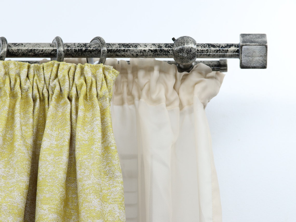 Double Curtain Rod & Rail With Different Pipes for Window - Etsy