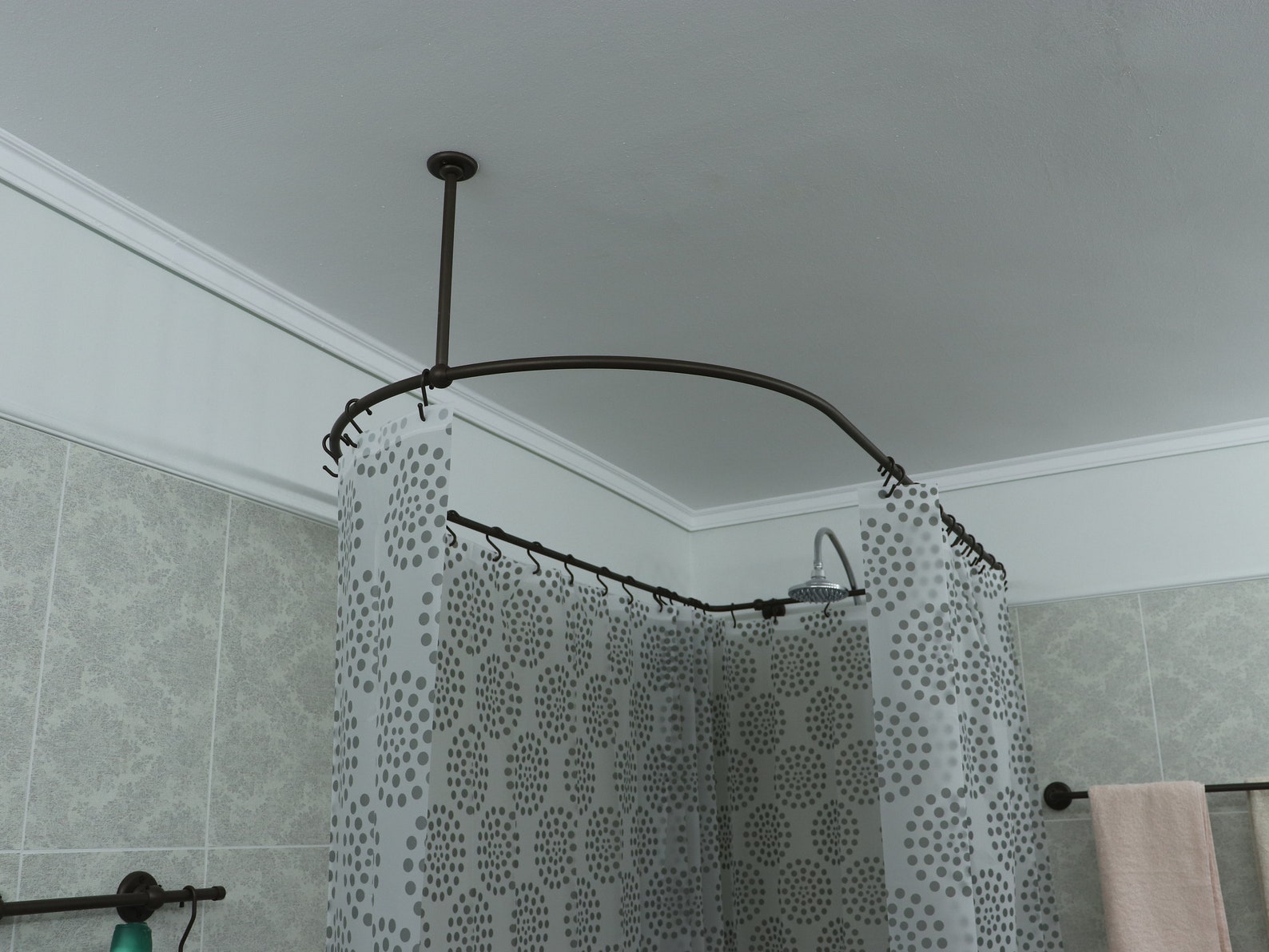 Semi Oval & Square Shaped 360 Degrees Shower Curtain Rod for Bathroom ...