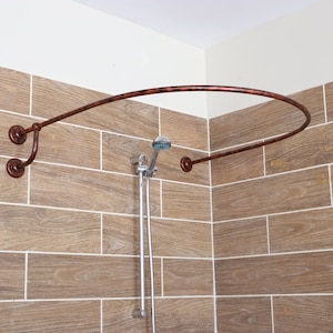 U Shaped Oval 180 Degrees Shower Curtain Rod for Bathroom, Fitting and ...