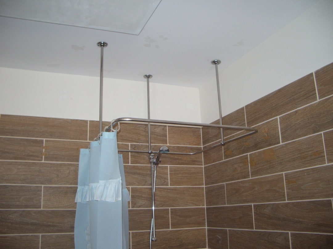Square Shaped 360 Degrees Shower Curtain Rod for Bathroom, Fitting and ...