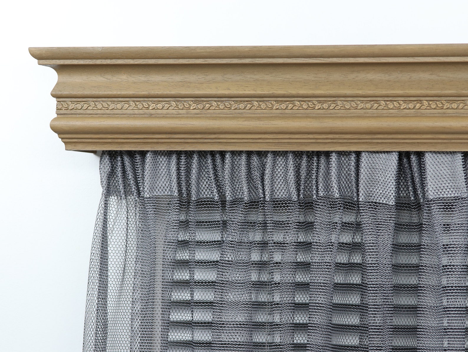 Single Window Cornice & Rail, Wooden Window Valance With Rail ...
