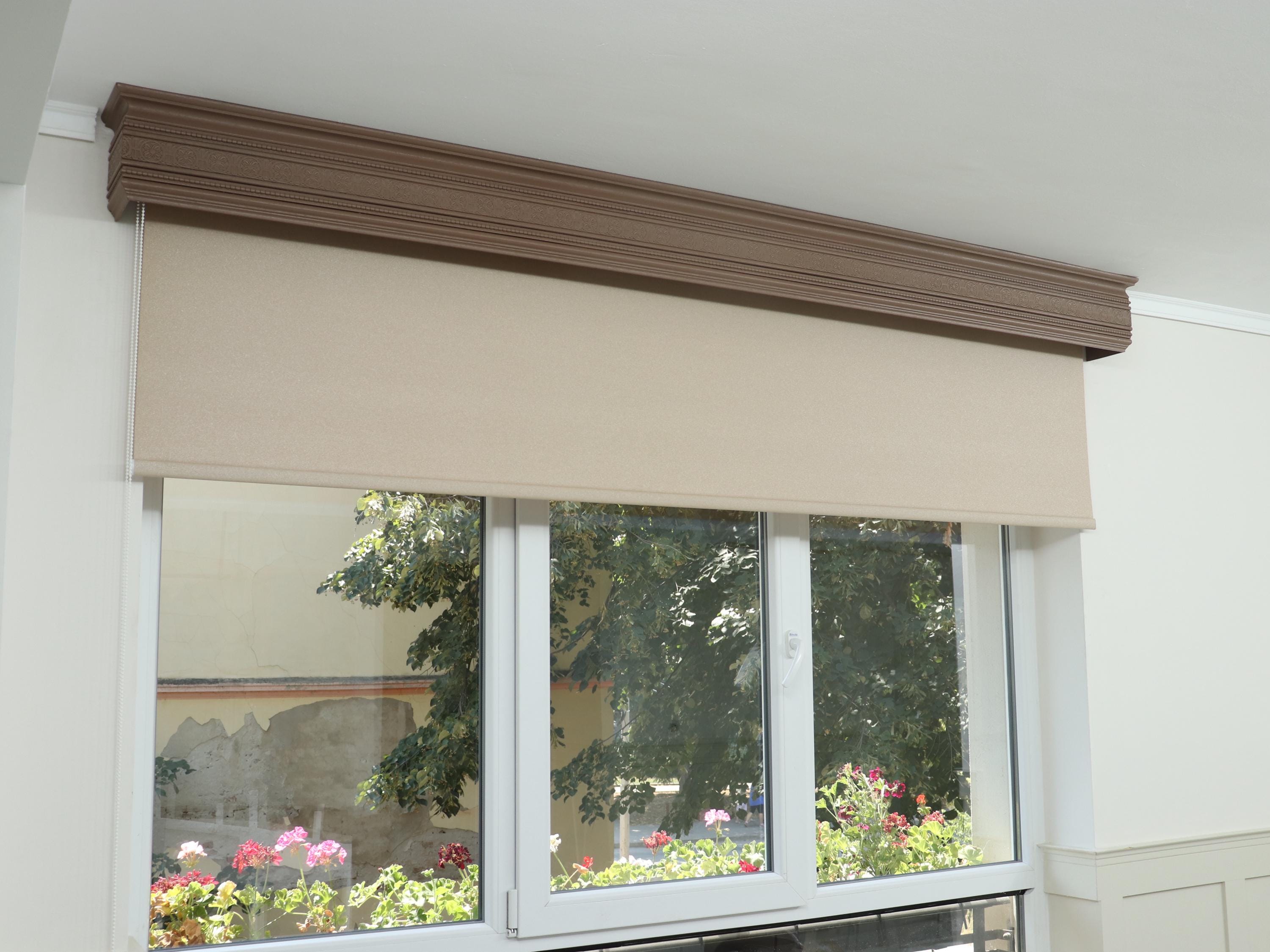 Window Valance, Cornice Board, Pelmet Box- Wooden Mod. 5- Flowers ...