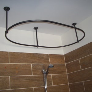 Oval Shaped 360 Degrees Shower Curtain Rod for Bathroom, Fitting and ...