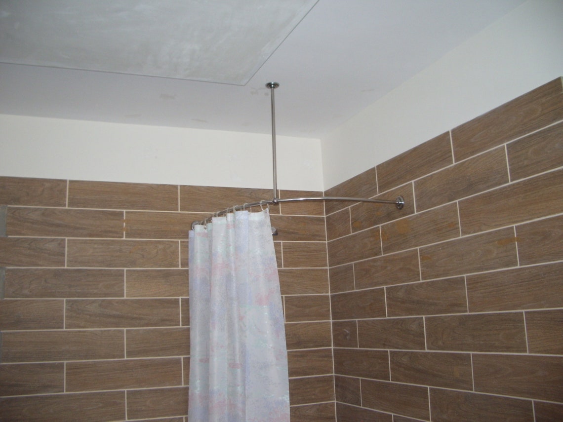 Curved Corner Shower Curtain Rod for Bathroom, Fitting and Dressing ...