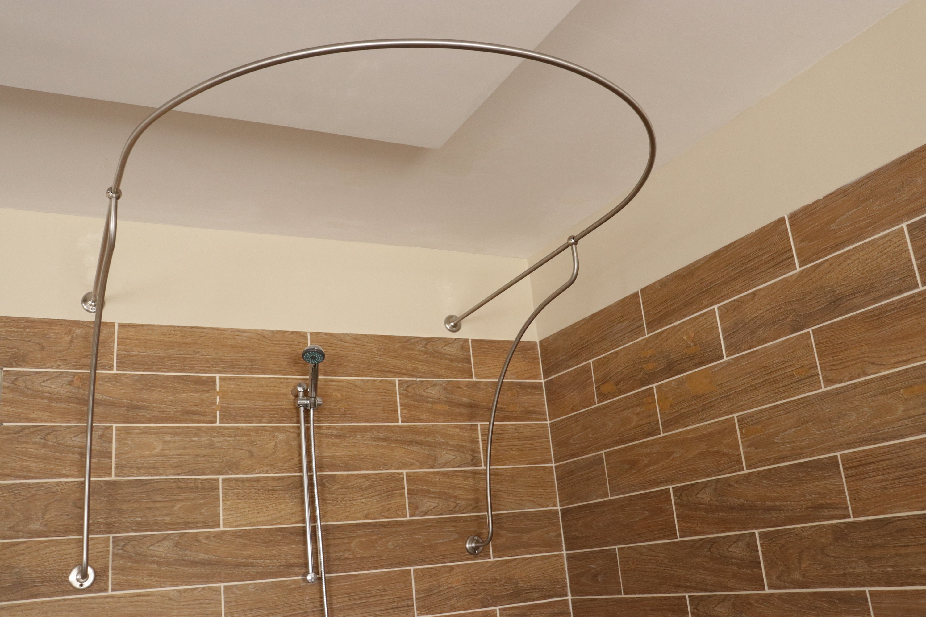 U Shaped Shower Curtain Rod for Bathroom Fitting and - Etsy