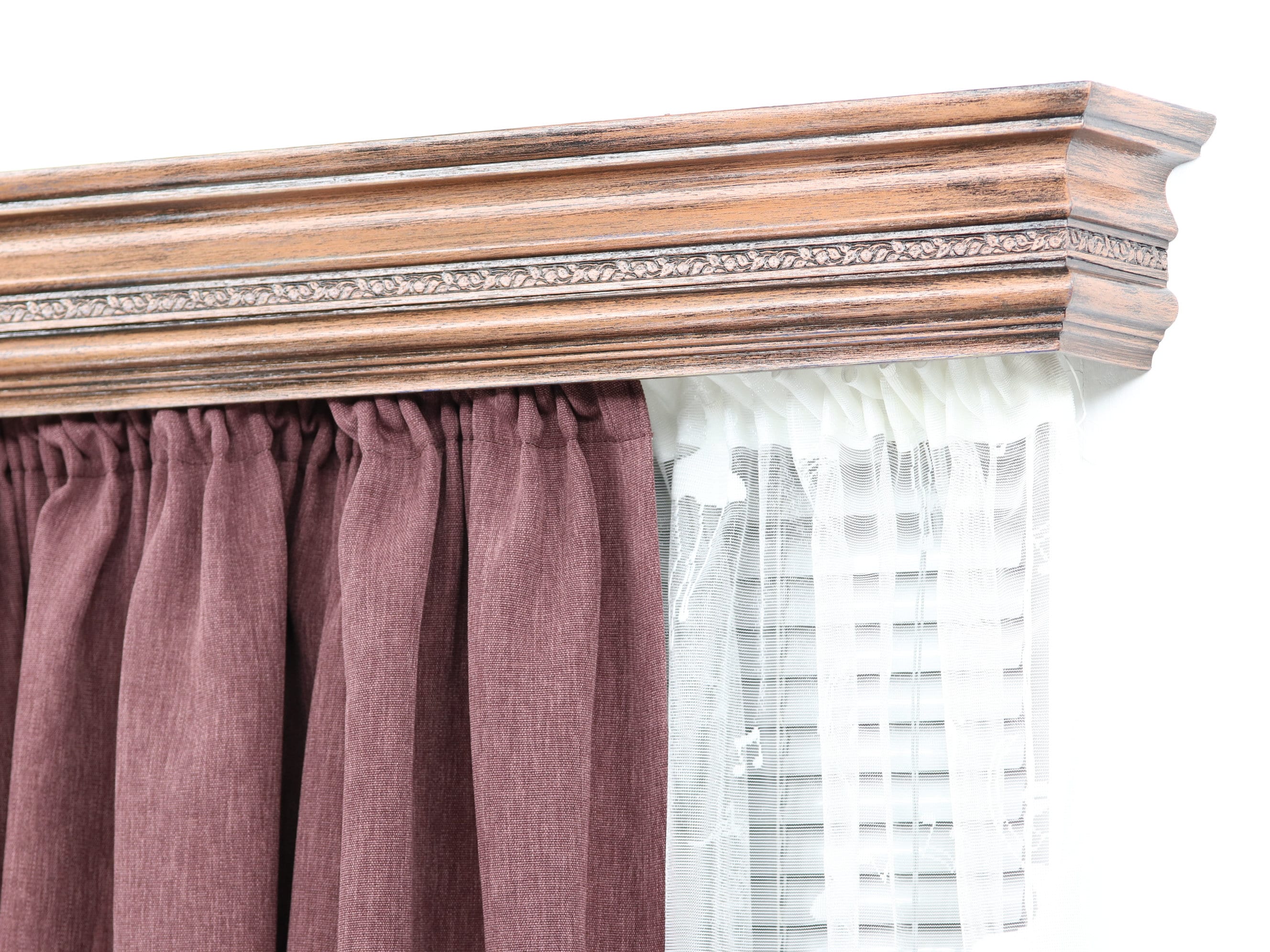 Double Window Cornice & Rail Wooden Window Valance With Rail - Etsy
