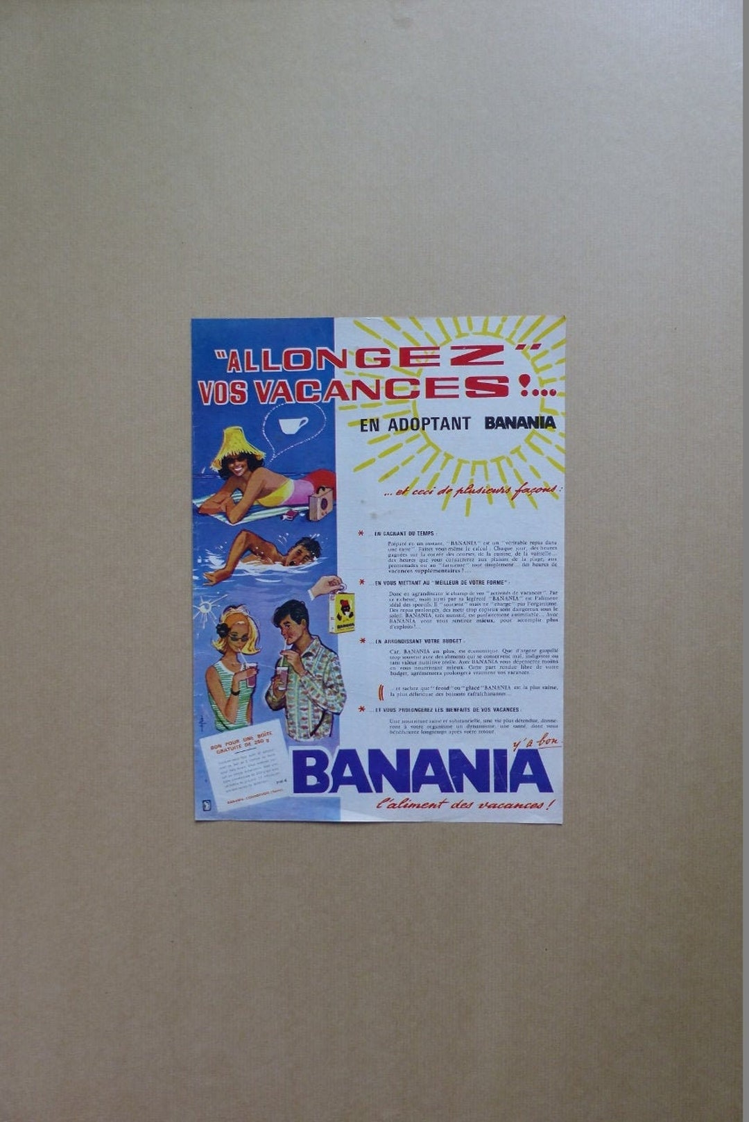 1963 . Banania . Authentic Paper Advertising. - Etsy